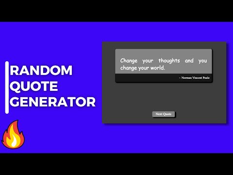 Random Quote Generator Using HTML CSS JavaScript And Api | Quote Generator | Becodewala