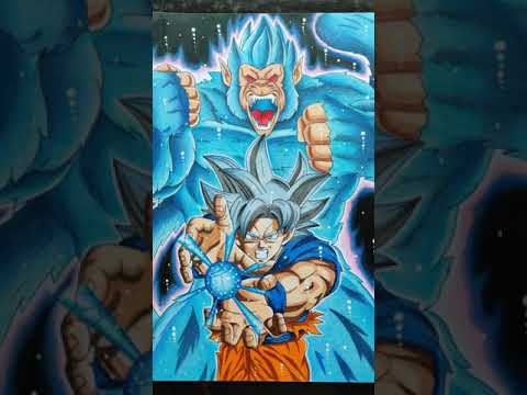 Drawing Goku Ultra Instinct with Great Ape Oozaru||Dragon ball Z||#shorts