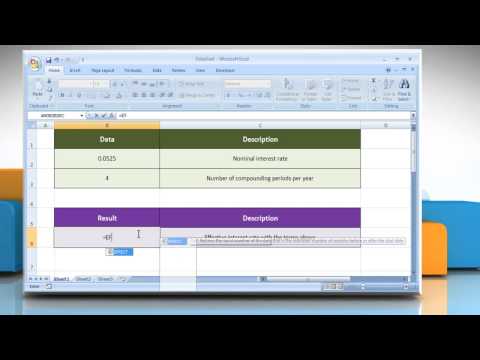 How to use the EFFECT function in Excel :Tutorial