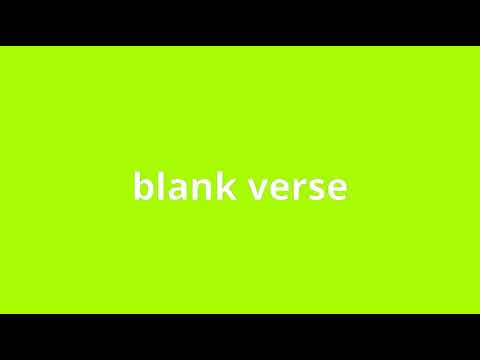 what is the meaning of blank verse