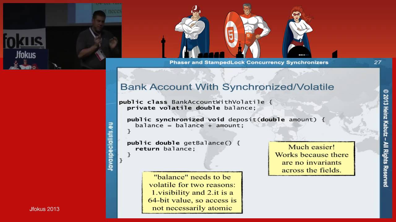 Phaser and StampedLock Concurrency Synchronizers