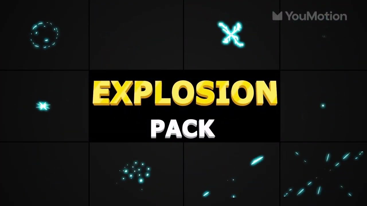 2D Explosion Elements on green screen (Free Template Drop)
