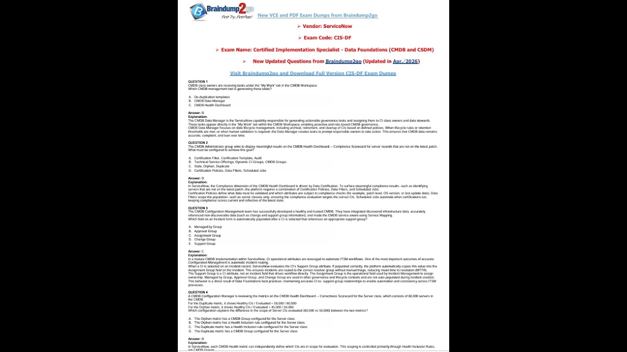 2026 New CIS-DF PDF and CIS-DF VCE Dumps Exam Prep Video
