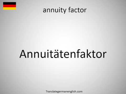 How to say annuity factor in German?