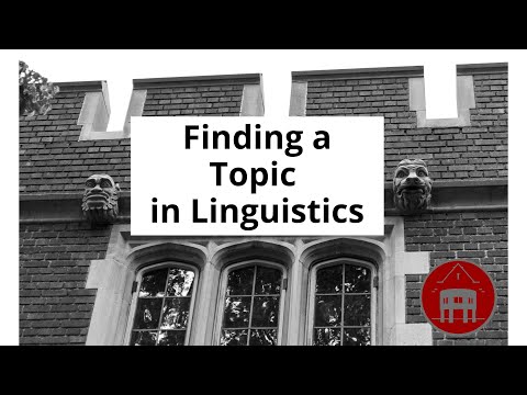 Finding a Topic in Linguistics
