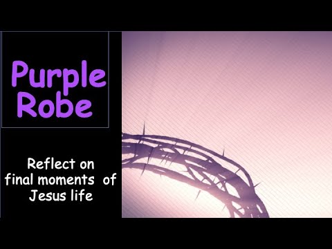 Crucifixion of Jesus - the last moments before the death of Jesus on the cross. Why a purple robe?