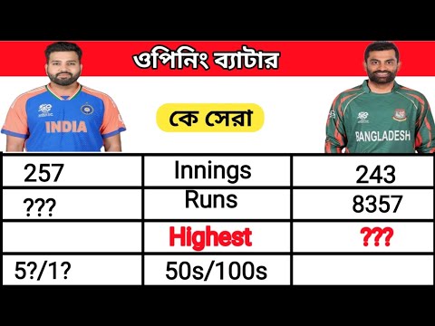 Tamim Iqbal Vs Rohit Sharma Batting Stats Comparison | Tamim Iqbal Vs Rohit Sharma | Ban Vs Ind