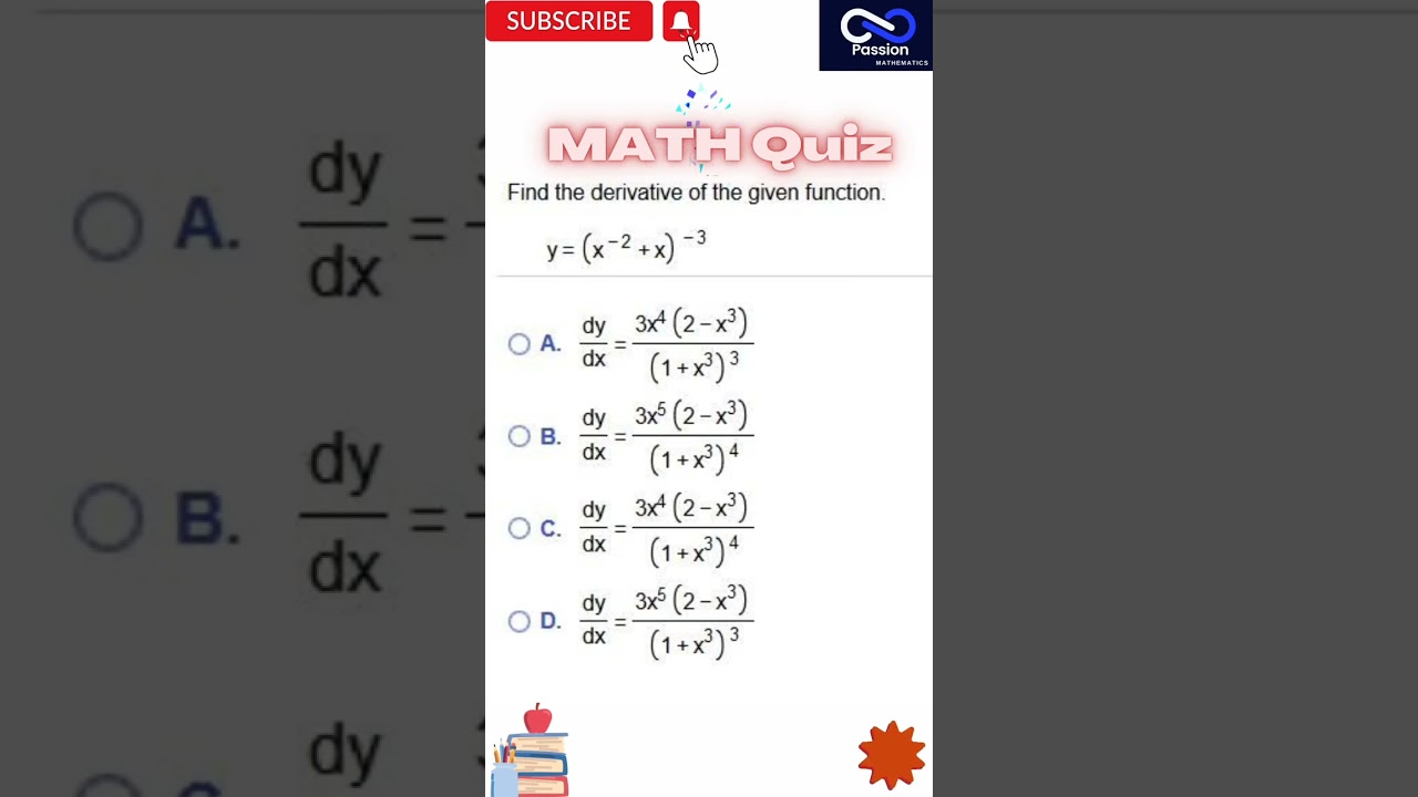 ||Math Quiz of Derivative ||Solve it #derivative #derivativesofthefunction #derivativesbroker