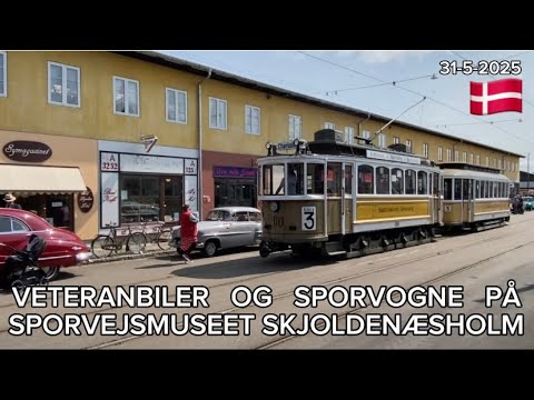 Veteranbiler og sporvogne på Sporvejsmuseet Skjoldenæsholm 2024 (KS Nesa HT Århus Sporveje)