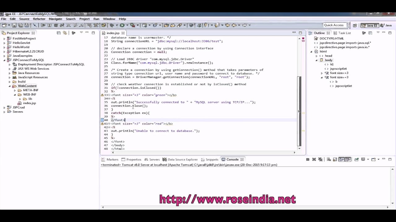 How to connect to MySQL Database from JSP?