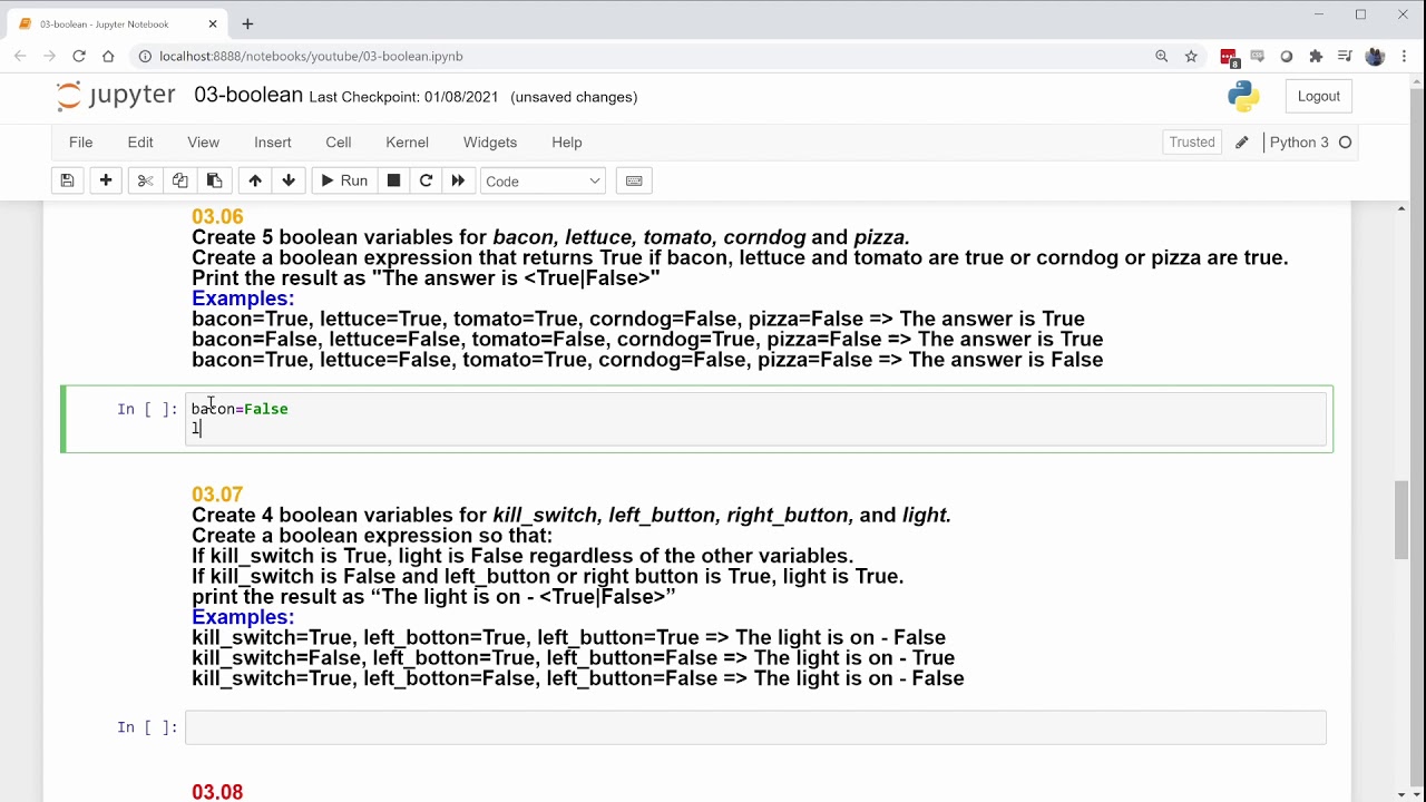 Python Practice Problem - 03 Boolean Expressions