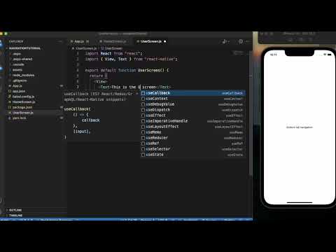 Learn React Native Tutorial 73 Bottom Tabs Navigator - Mind Luster