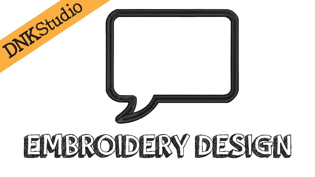 Bubble Speech Talk Outline Embroidery Design