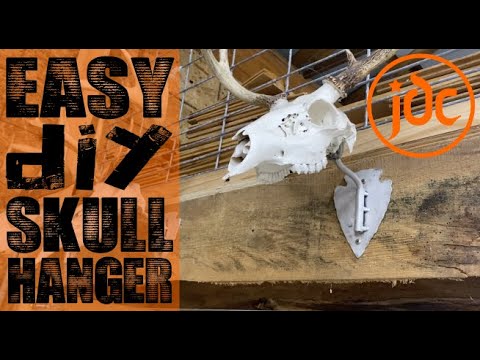 DIY skull hooker - homemade european mount wall hanger display for deer or elk