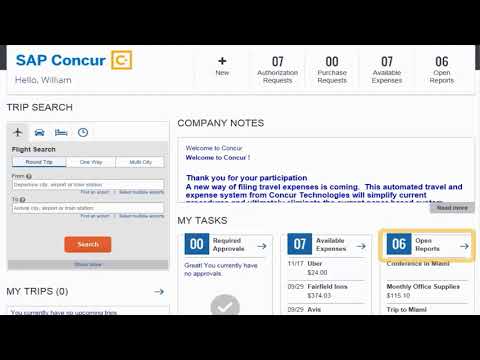 Correcting and Resubmitting an Expense Report in Concur