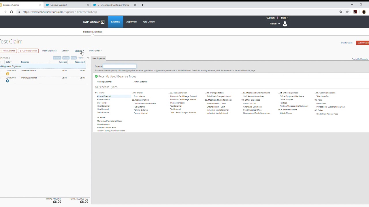 How to add a Missing Receipt Declaration on Concur