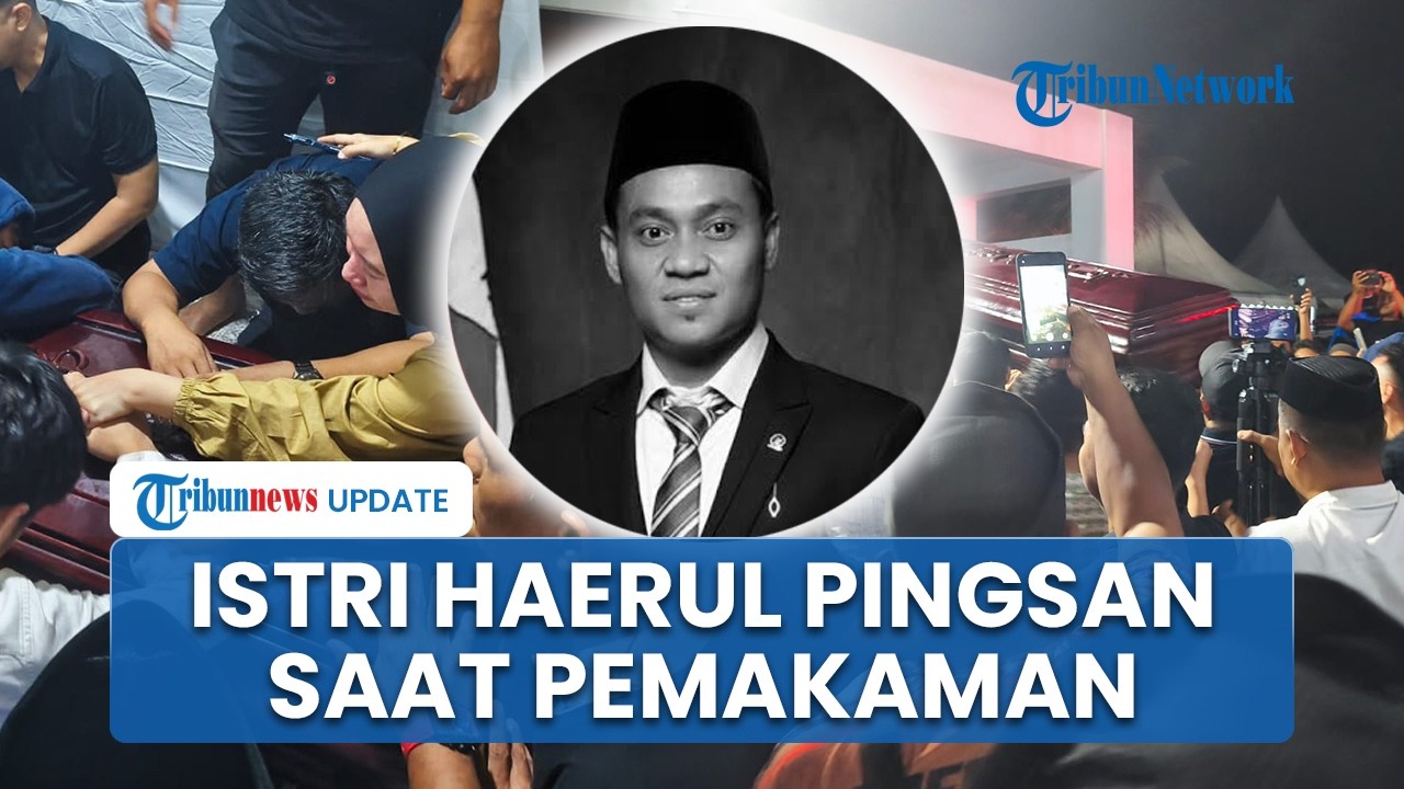 Istri Haerul Saleh Pingsan Dipapah saat Pelepasan Jenazah ke Kolaka ...
