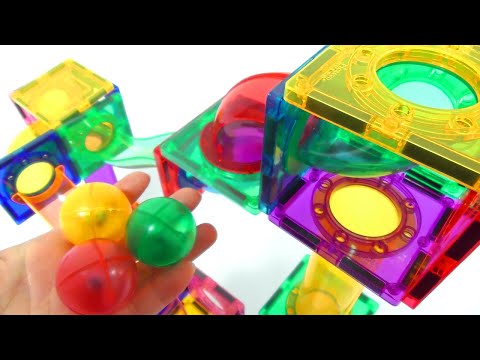 PicassoTiles Colorful Marble Run 120 Pieces
