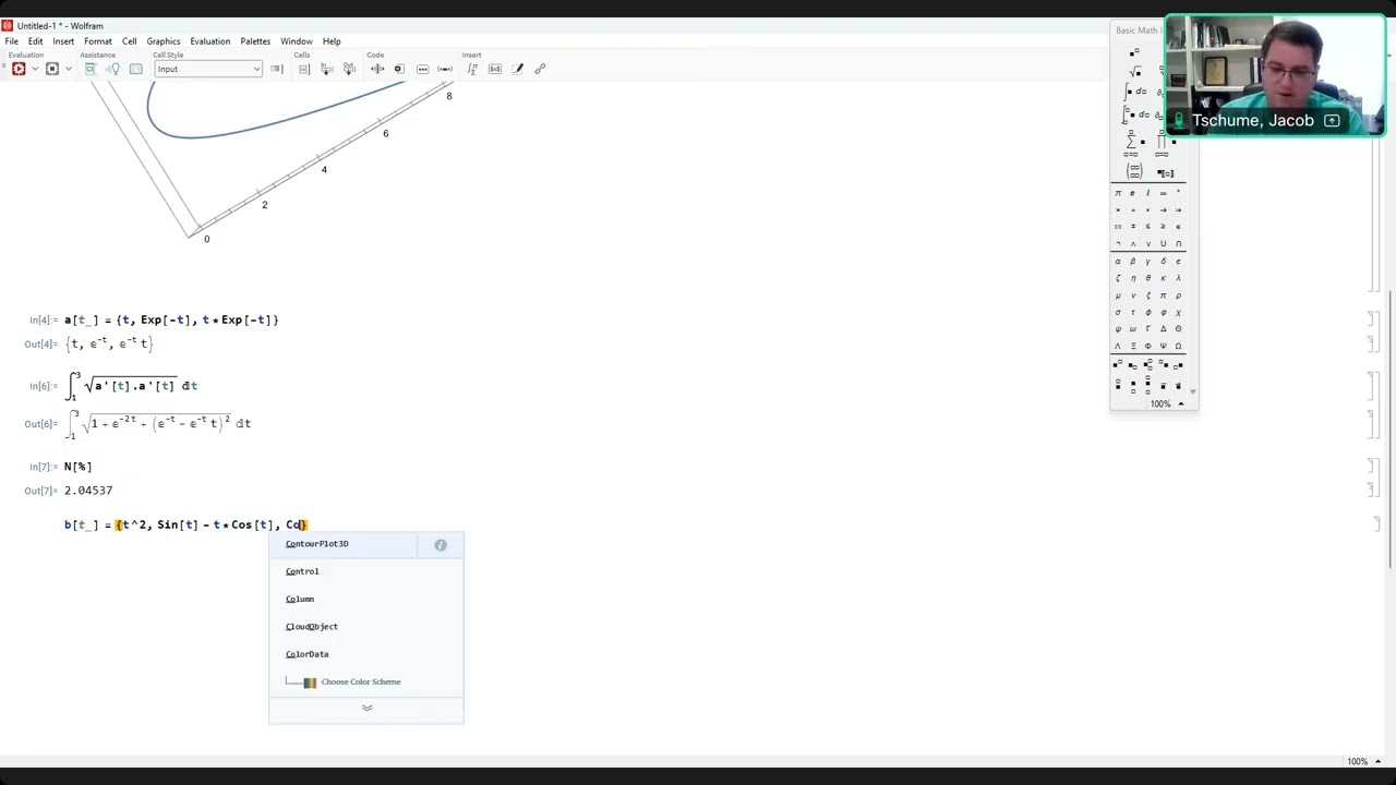 Calculus III - Video 6 (Vector Functions in Mathematica)