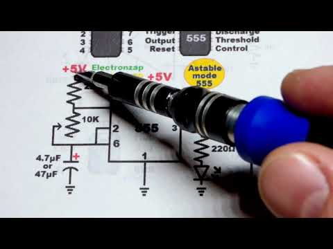 Passive buzzer controlled with astable mode 555 timer electronzap learning electronics lesson 0033