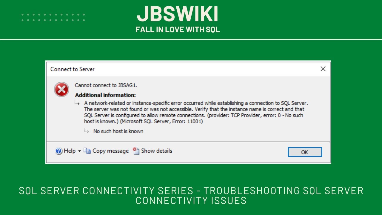 SQL Server Connectivity Series - Troubleshooting SQL Server Connectivity Issues #sqlconnection