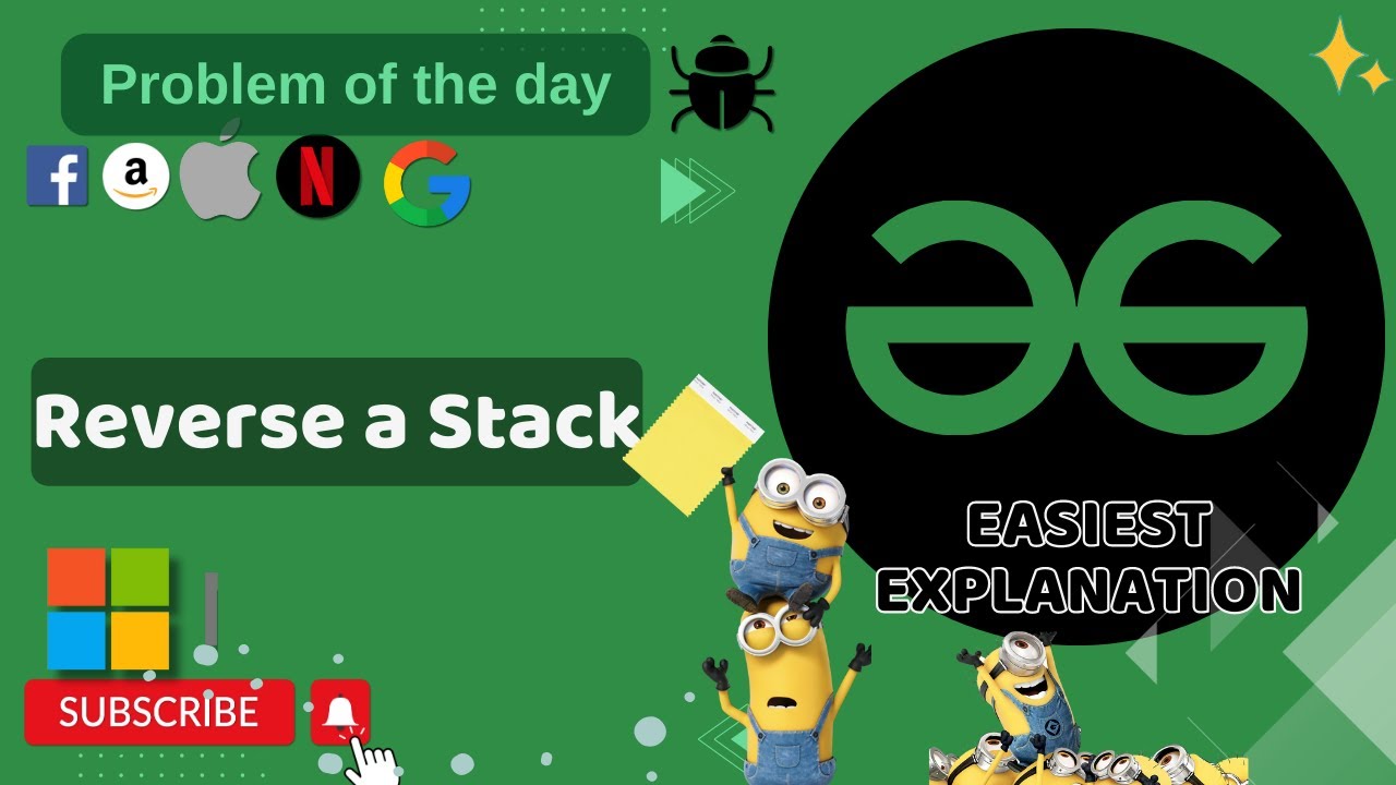 Reverse a Stack | POTD | GFG Problem of the Day | C++ | Java | Python