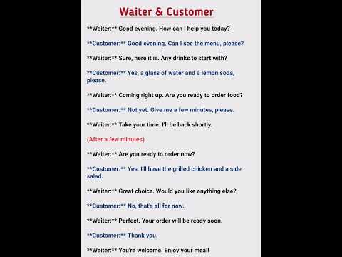 Dialogue writing between Waiter and Customer in English #dialogue #english