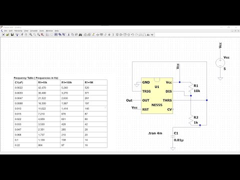 LTspice tutorial 24: Design and simulation of Pulse generator circuit using 555 timer