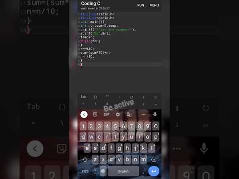 #35 Write a c program to check palindrome number | Be active #programming #palindrome