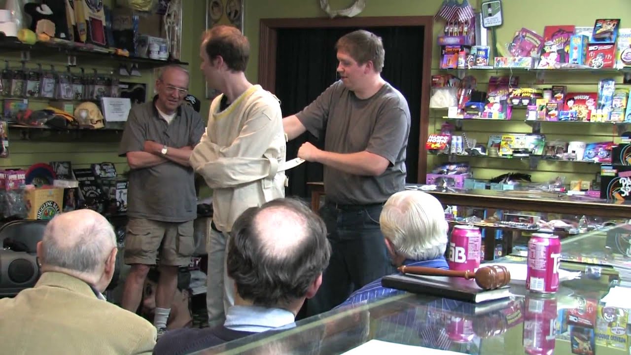 Strait jacket escape for Society of American Magicians 12 at Eagle Magic