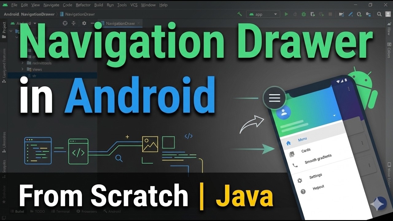 Implementing NavigationView From Scratch | Navigation Drawer | Android | JAVA
