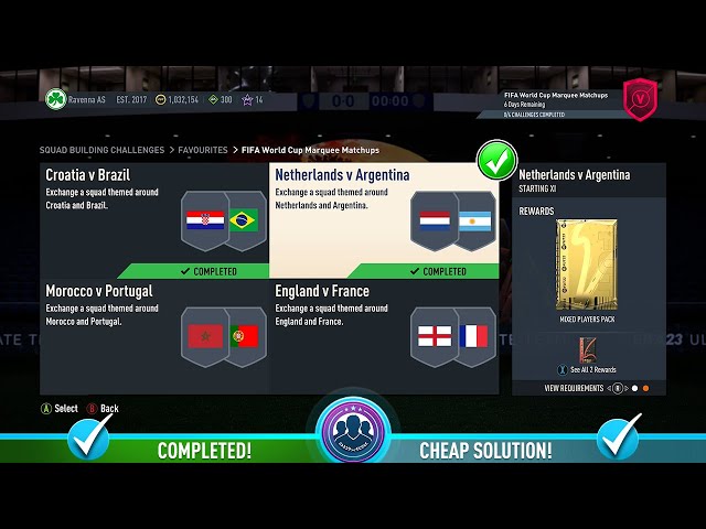 FIFA 23 Ultimate Team World Cup Marquee Matchups SBC (December 8): How to complete, expected ...