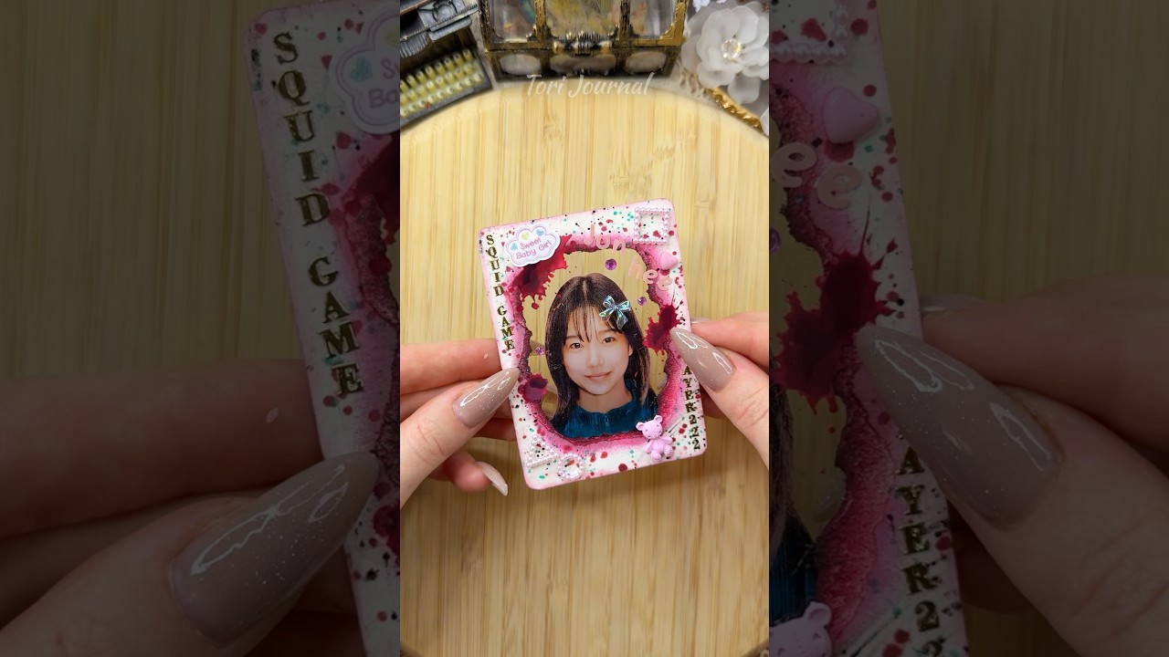 DIY ASMR journal card Squid Game 3 player 222 Jun Hee💖🦑🎲🕹️🎰|#asmr #scrapbooking #journal