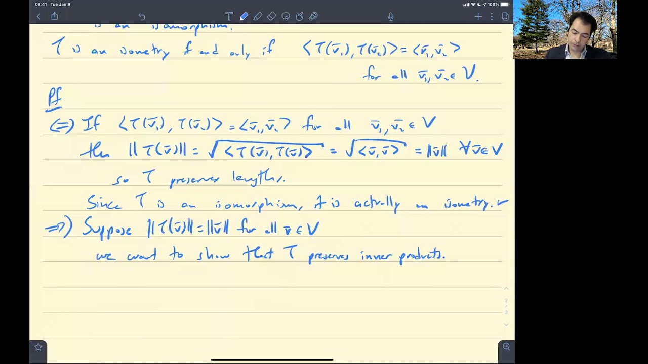 Linear Algebra Lecture 29: Isometries