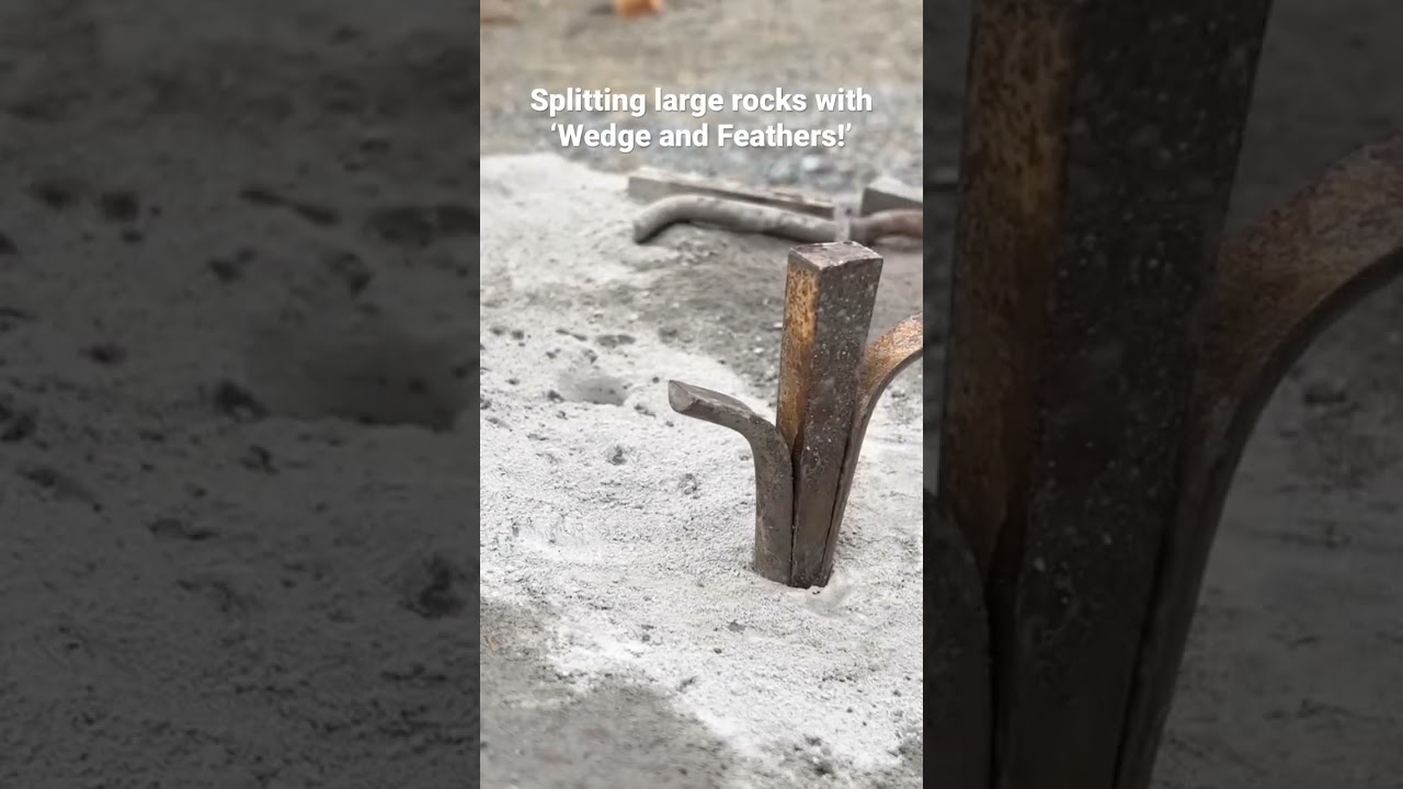 Split BIG ROCKS using an ancient technique! (And modern carbide tipped bits too I guess)