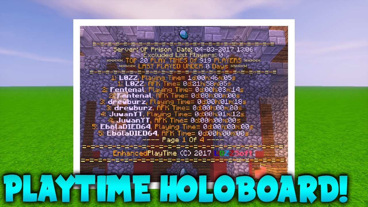 PLAYTIME HOLOBOARD! | Minecraft Plugin Tutorial