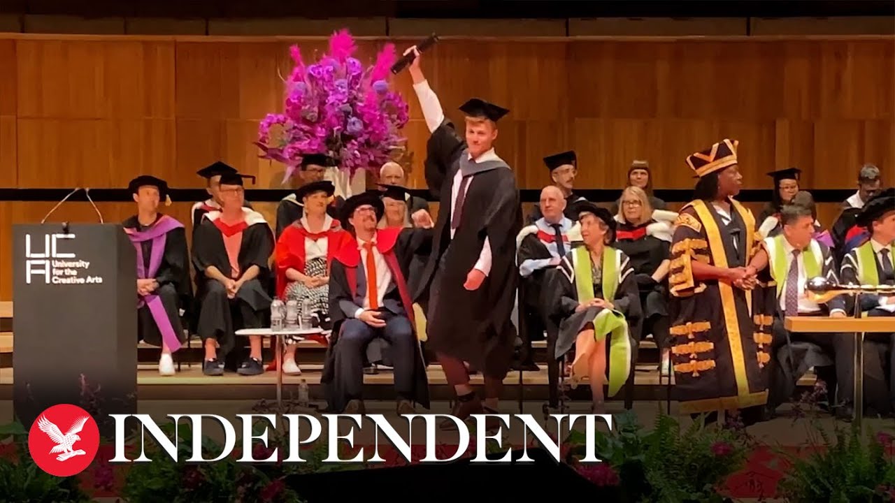 Graduate takes Banksy's honorary degree certificate after artist fails to show up at ceremony