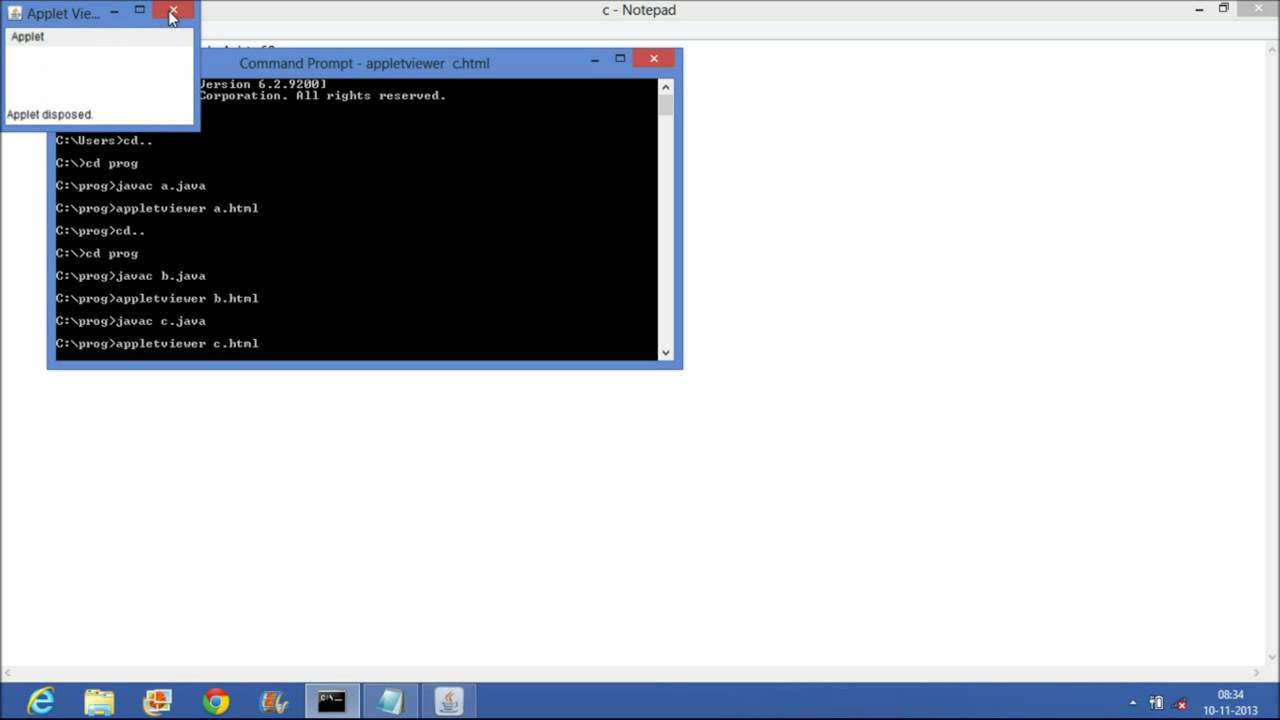 How to run Applet on command promt (CMD) and in Eclipse