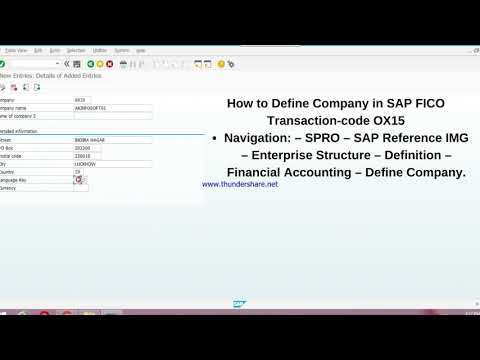 How to Define Company in SAP FICO?? Transaction code OX15