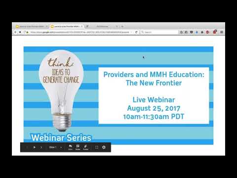 Providers and MMH Education: The New Frontier