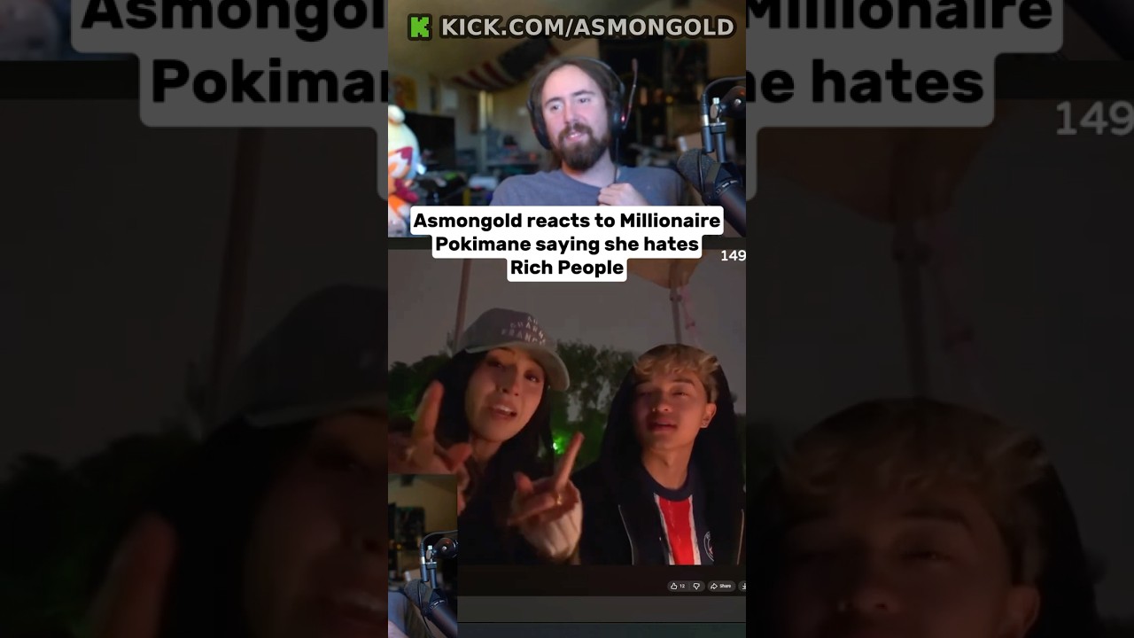 Asmongold reacts to Millionaire Pokimane saying she hates Rich People  #asmongold #streamer