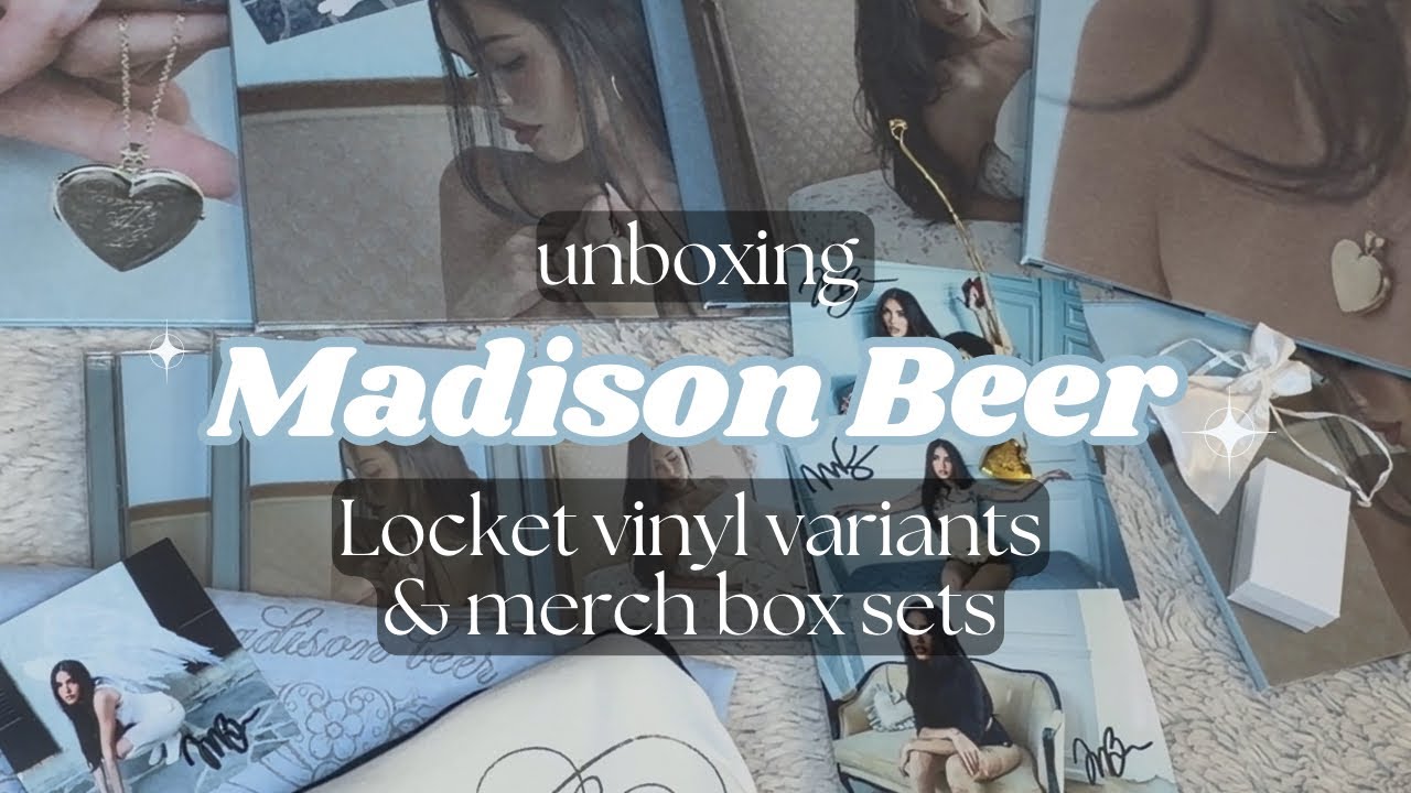 unboxing madison beer locket vinyl variants & merch box sets 🤍🪽🔒