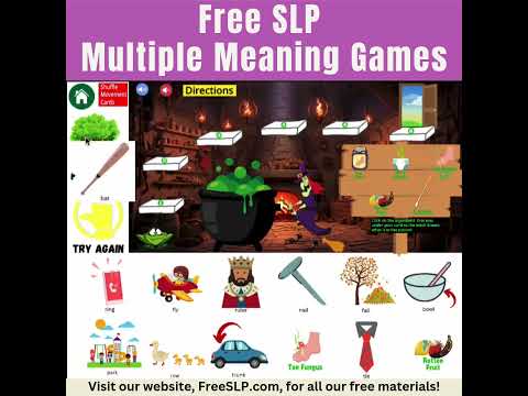 π― Free Speech Therapy Multiple Meaning Games and Materials π―
