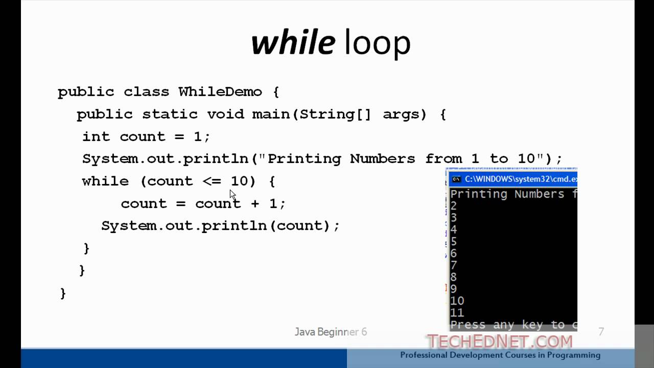 Java Beginner 6 - Loops (for, while, do...while)