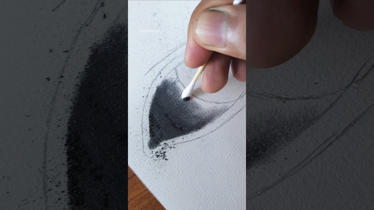 I try to draw an eye with charcoal | Eye drawing easy | Billie Eilish - ocean eyes #drawing #shorts