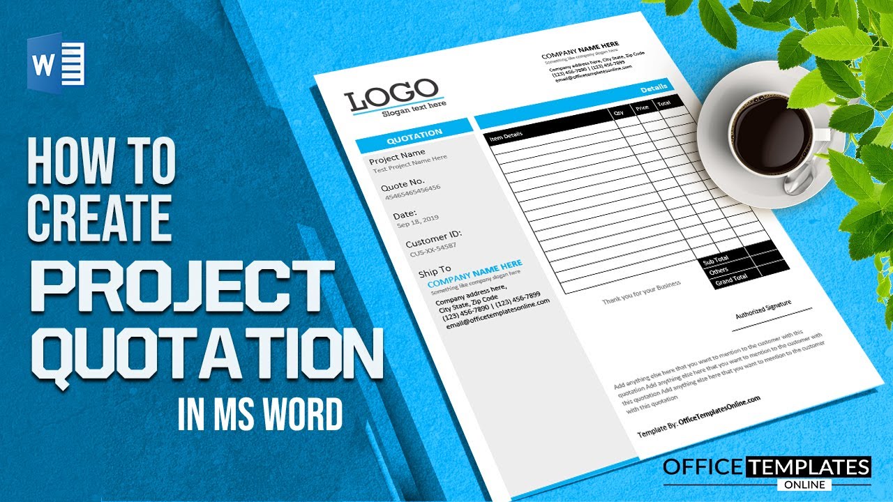 How to Design a Quotation/Estimate in MS Word | Project Quotation Example
