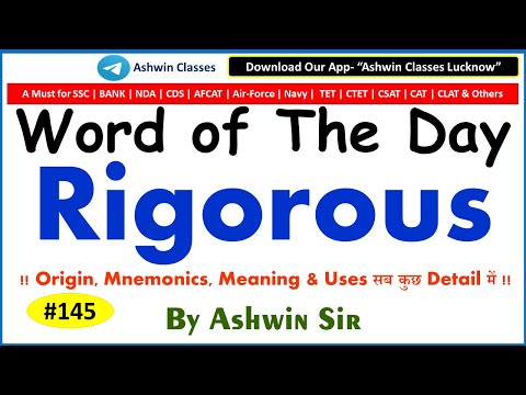#145 Adjective "Rigorous" | Synonyms | Antonyms | Mnemonic | Root | Example | WoD-145 | Ashwin Sir