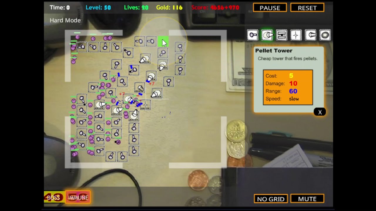 Desktop Tower Defense -  6462 points, No lives lost - Hard mode