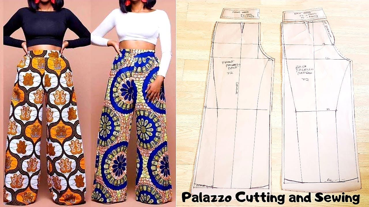 Palazzo Pant Pattern drafting, Cutting and Stitching [DETAILED] | Wide Leg Trouser|Pattern drafting