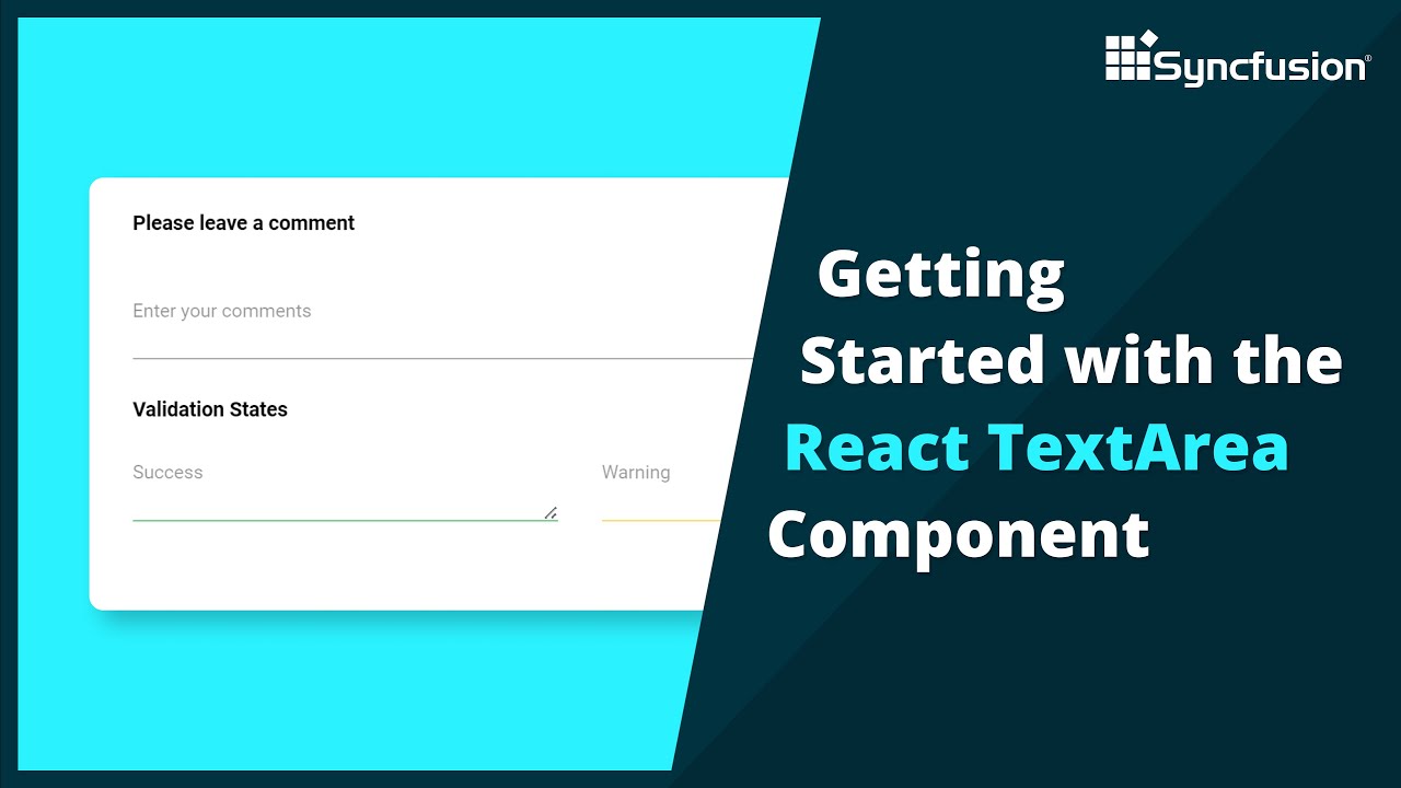 Getting Started with the React TextArea Component